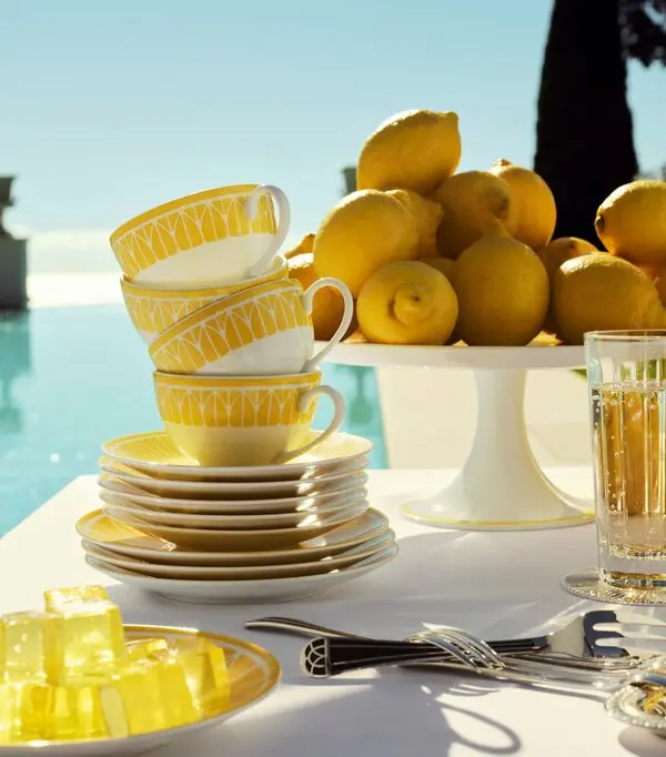 Christofle Porcelain Malmaison Riviera Cake Stand