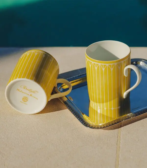 Christofle Porcelain Malmaison Riviera Mug - Yellow