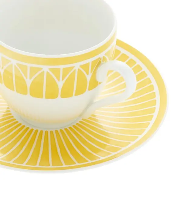 Christofle Porcelain Malmaison Riviera Espresso Cup And Saucer