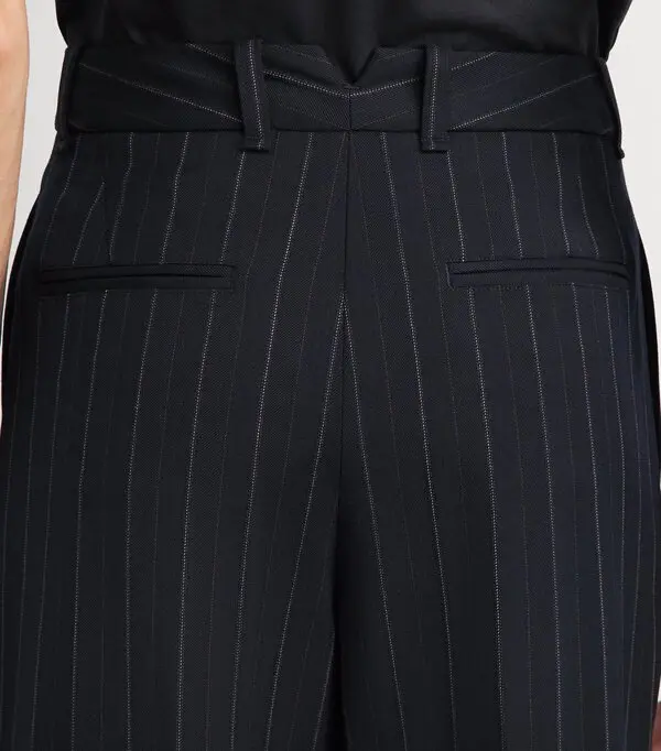 Rag & Bone Pinstripe Wide-leg Trousers - Navy