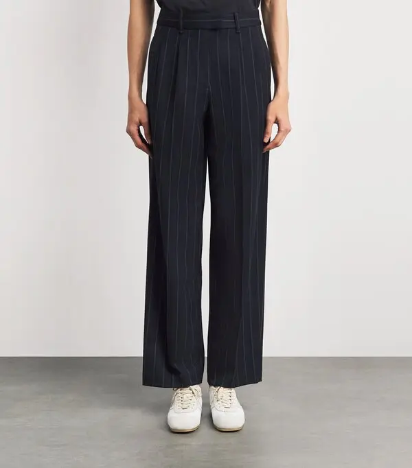 Rag & Bone Pinstripe Wide-leg Trousers - Navy