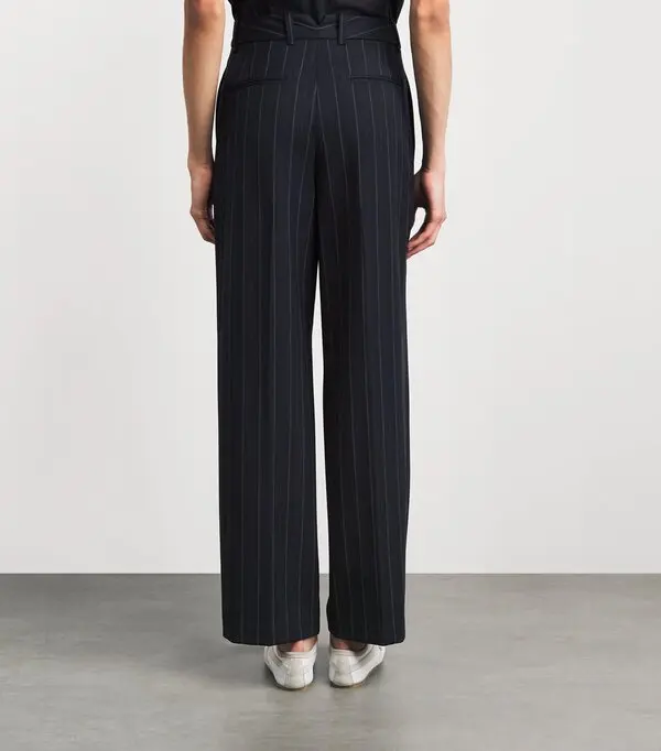 Rag & Bone Pinstripe Wide-leg Trousers - Navy