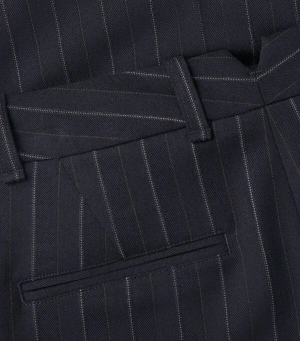 Rag & Bone Pinstripe Wide-leg Trousers - Navy