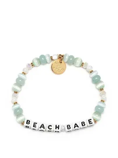 Pink Little Words Project Beach Babe Beaded Bracelet - Black