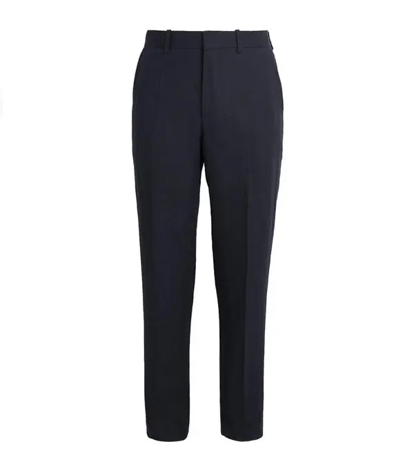 Agnona Linen Straight Trousers - Navy