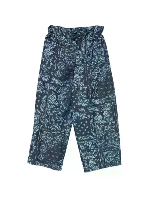 Emporio Armani Paisley-print Trousers - Blue