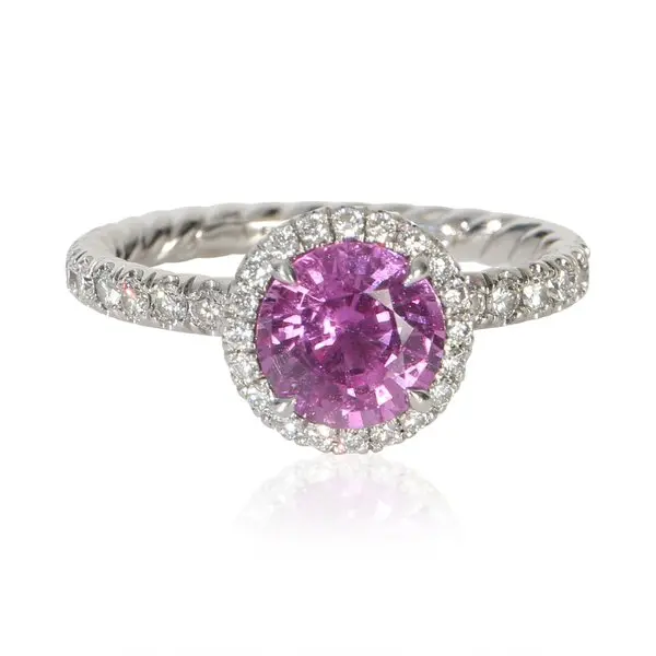 David Yurman 1.64 Ct Sapphire And Diamond Ring - Platinum