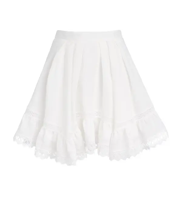 Claudie Pierlot Lace-trim Mini Skirt - White