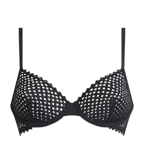 Wolford Romantic Net Demi Bra - Black