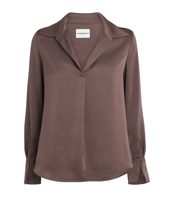 Claudie Pierlot Satin Blouse - Brown