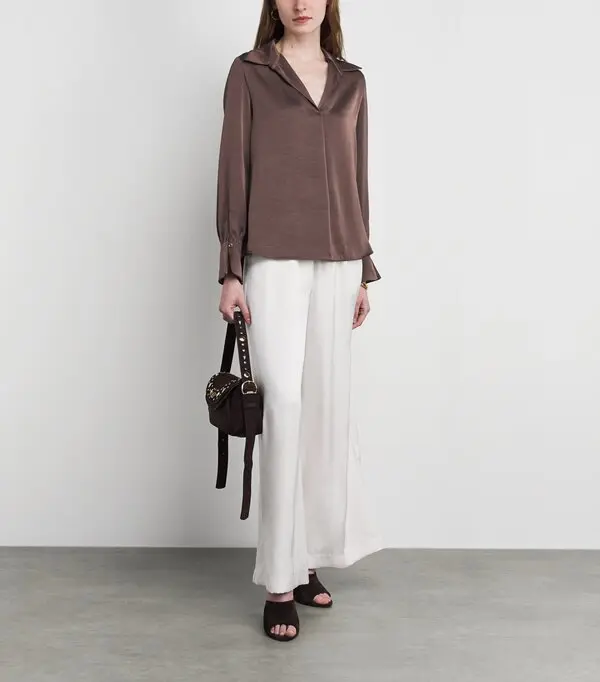 Claudie Pierlot Satin Blouse - Brown