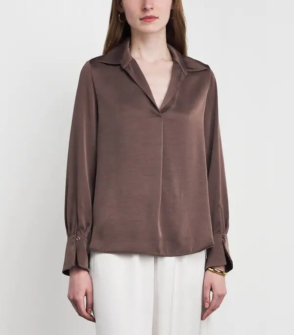 Claudie Pierlot Satin Blouse - Brown