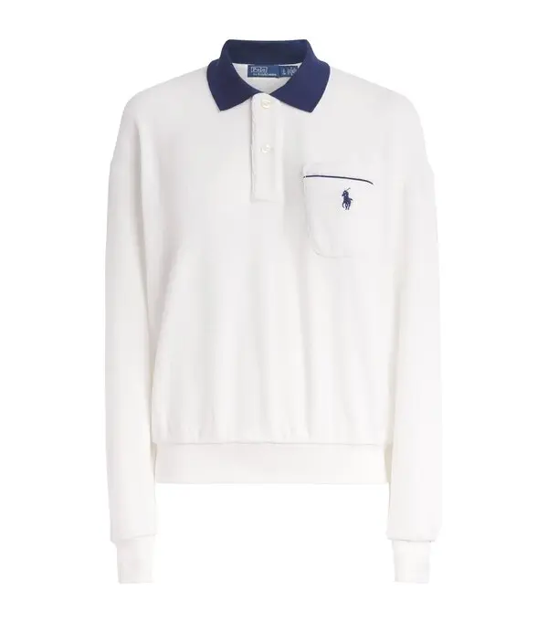 Polo Ralph Lauren Towelling Polo Pony Sweatshirt - White