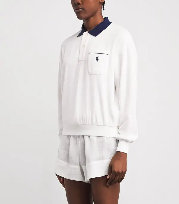 Polo Ralph Lauren Towelling Polo Pony Sweatshirt - White
