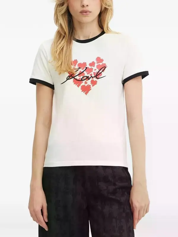 Karl Lagerfeld Heart-motif T-shirt - White