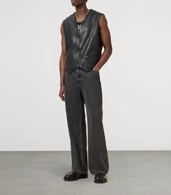 ALLSAINTS Leather Davies Waistcoat