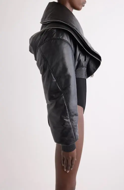 Givenchy Crop Double Zip Collar Bomber Jacket - Black