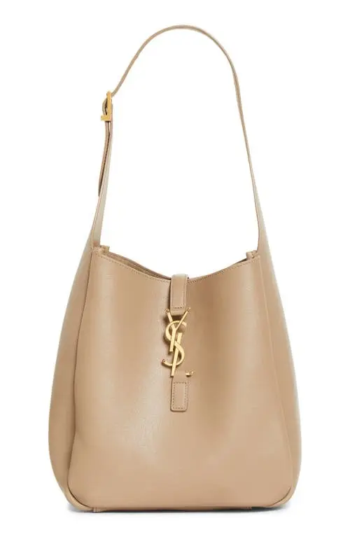 Saint Laurent Small Le 5 À 7 Leather Hobo Bag - Light Cumin