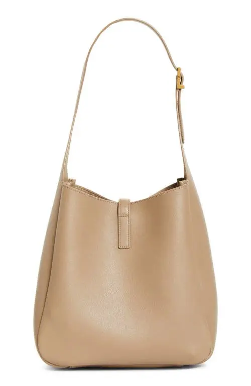 Saint Laurent Small Le 5 À 7 Leather Hobo Bag - Light Cumin