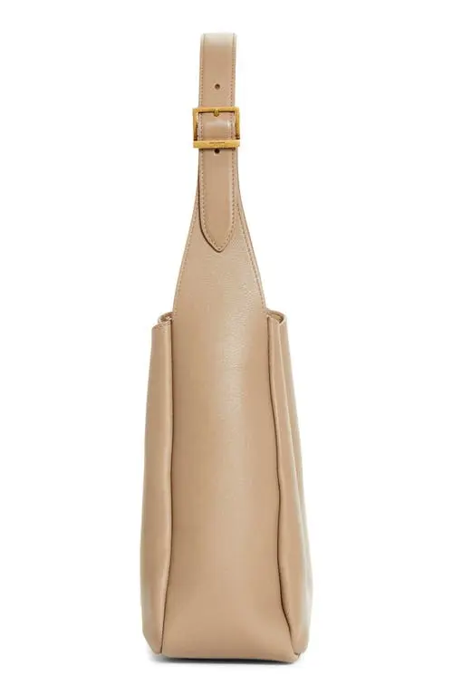 Saint Laurent Small Le 5 À 7 Leather Hobo Bag - Light Cumin