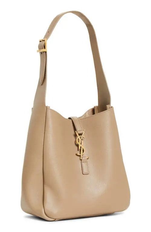Saint Laurent Small Le 5 À 7 Leather Hobo Bag - Light Cumin