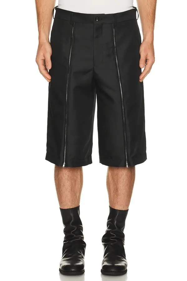 Comme Des Garçons Double Zipper Shorts - Black