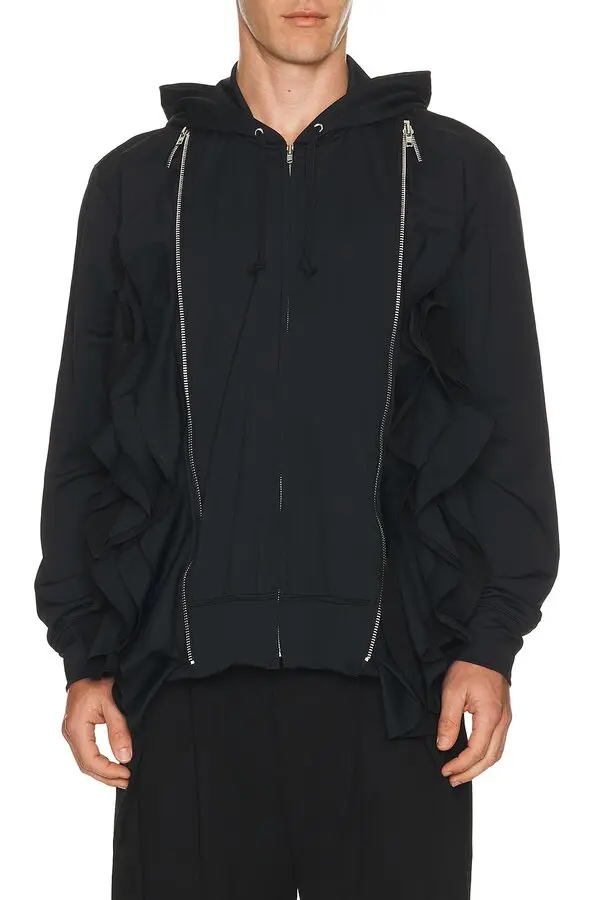 Comme Des Garçons Double Zipper Hoodie - Black