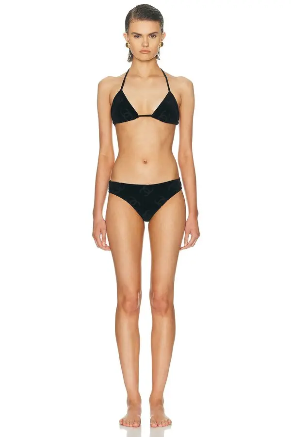 Chanel Velour Bikini Set - Black