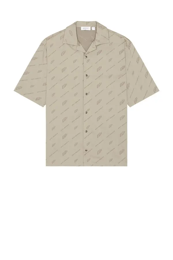 Off-White Jacquard Bowling Shirt In Neutral - Stone