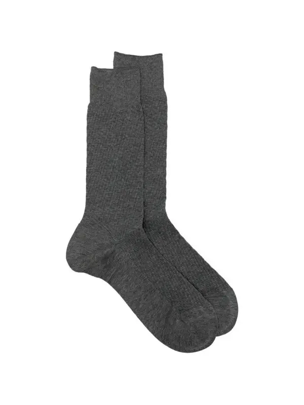 Zegna Grey Cotton Blend Socks - 052 Grey
