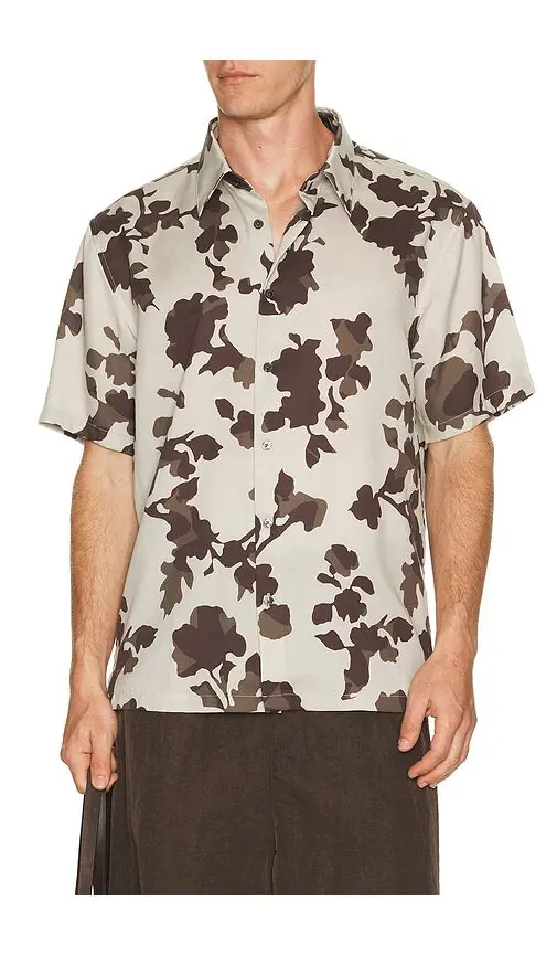 Theory Floral Lyocel Irving Shirt In . Also - Grey