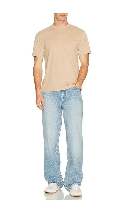 FRAME Short Sleeve Light Cotton Tee In . Also - Nude