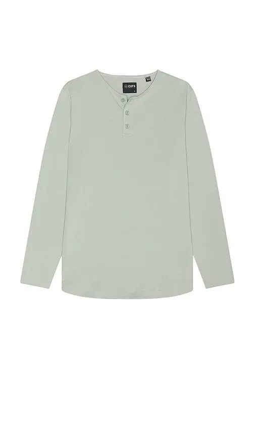 CUTS Curve Hem Long Sleeve Henley