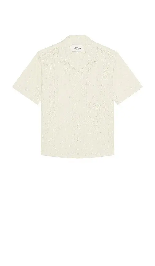 CORRIDOR Floral Eyelet Short Sleeve Shirt In . Also - Nude