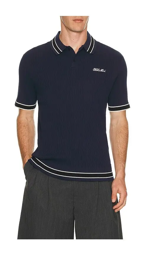 KHALHON Varsity Tipped Rib Polo In . Also