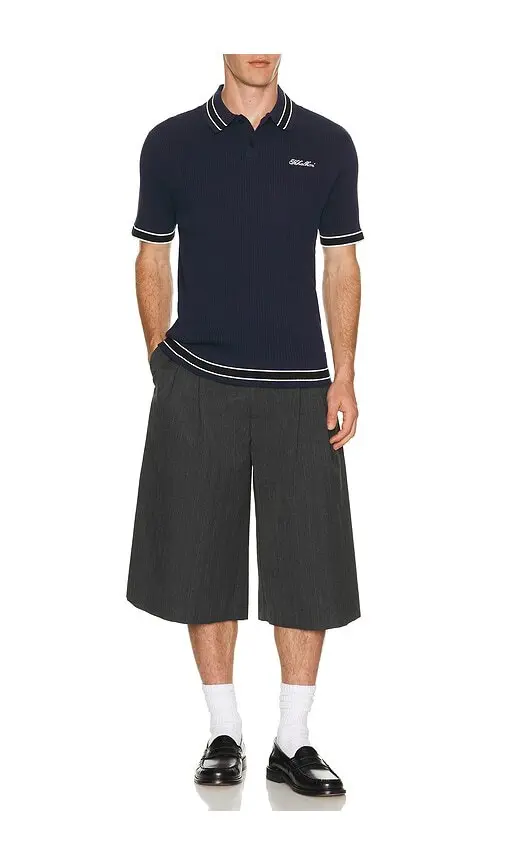 KHALHON Varsity Tipped Rib Polo In . Also