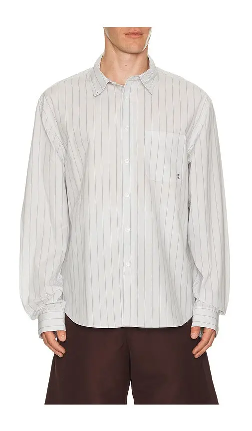 VOWELS Long Sleeve Striped Button Down Shirt In . Also