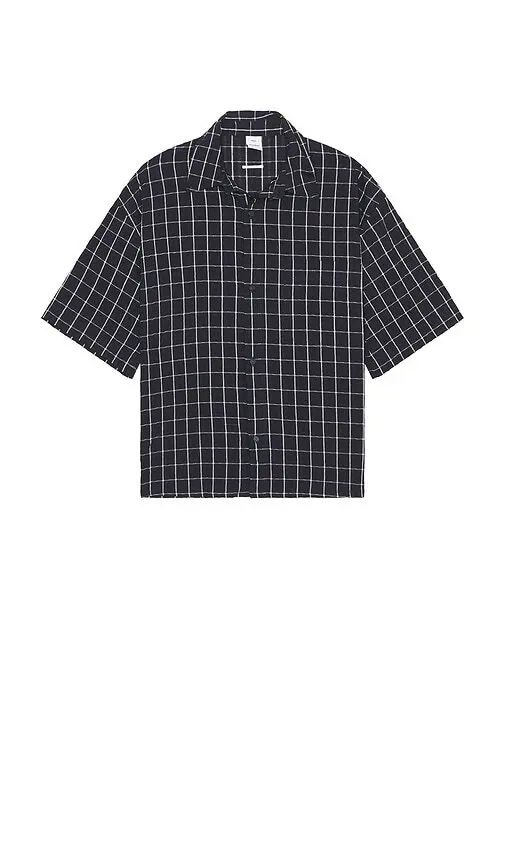 WON HUNDRED Maza Check Short Sleeve Shirt In . Also - Navy