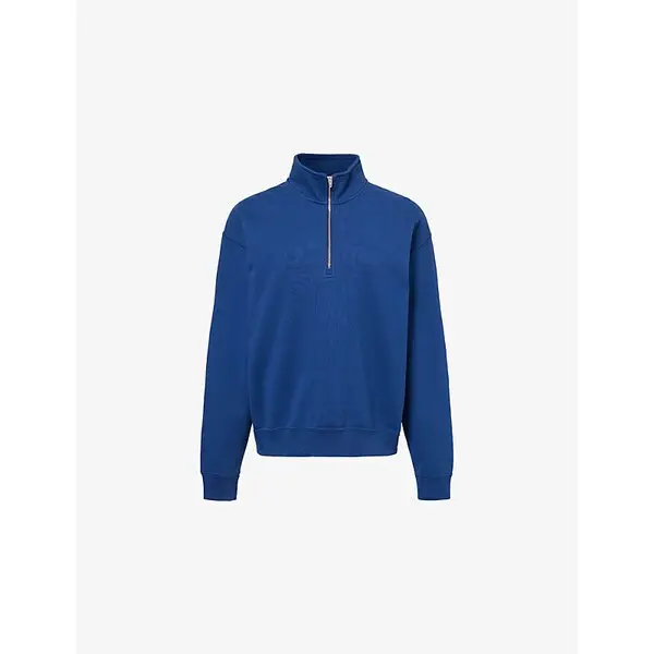 Canada Goose Wander Quarter-zip Cotton-jersey Sweatshirt - Oxford Navy