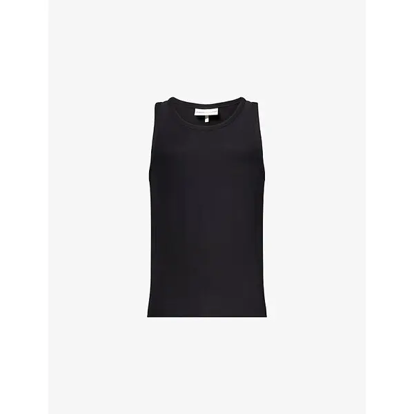THE COUTURE CLUB Ribbed Sleeveless Jersey Vest Top - Black
