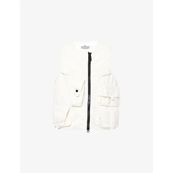 Stone Island Compass-badge Ripstop Utility Vest - Ivory