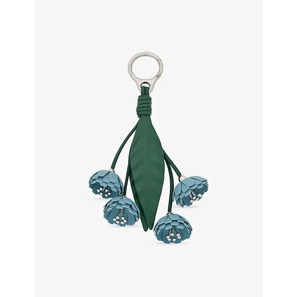 Loewe X Paula's Ibiza Flower Pistil Leather Bag Charm - Blue/green