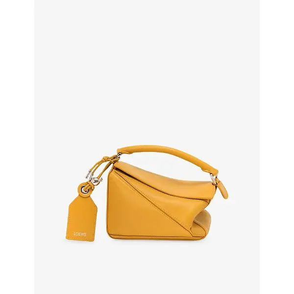 Loewe X Paula's Ibiza Puzzle Mini Leather Top-handle Bag - Mustard