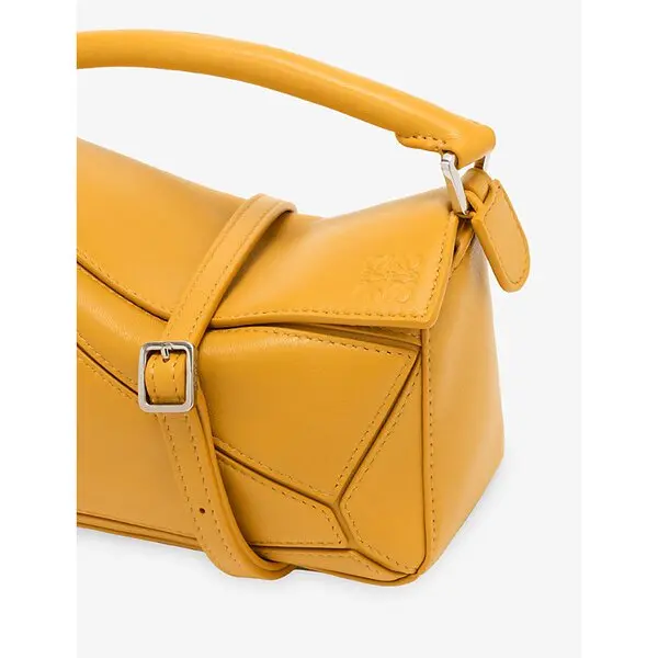 Loewe X Paula's Ibiza Puzzle Mini Leather Top-handle Bag - Mustard