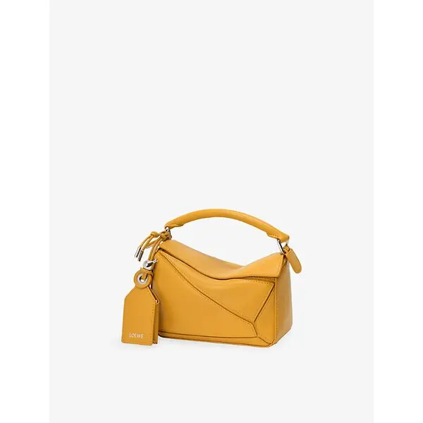 Loewe X Paula's Ibiza Puzzle Mini Leather Top-handle Bag - Mustard