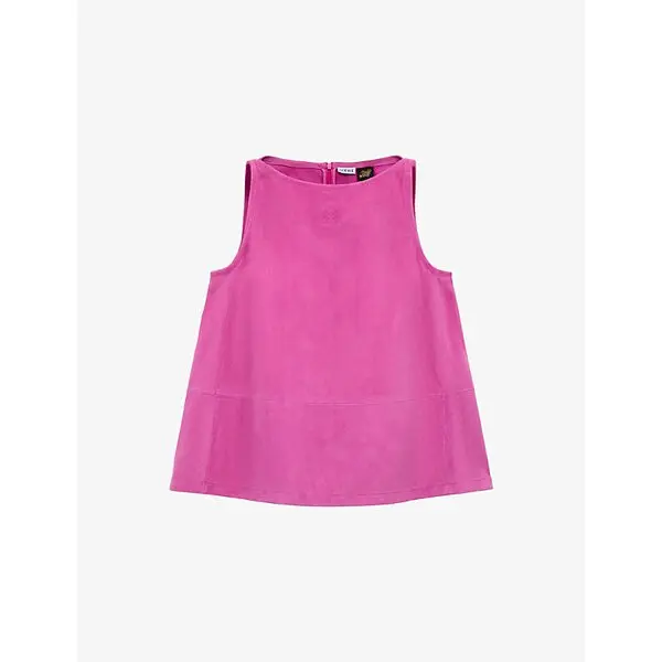 Loewe X Paula's Ibiza Anagram Relaxed-fit Suede Top - Pink