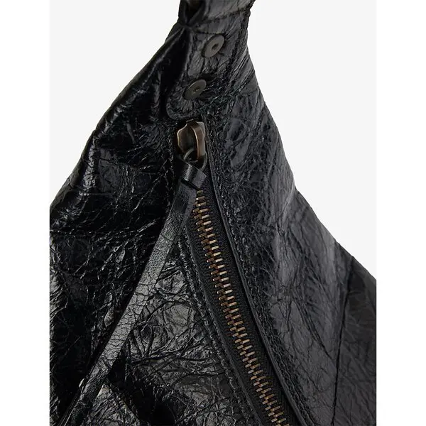 Balenciaga Le City Medium Hobo Leather Shoulder Bag - Black