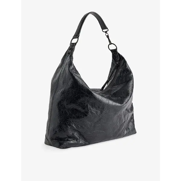 Balenciaga Le City Medium Hobo Leather Shoulder Bag - Black