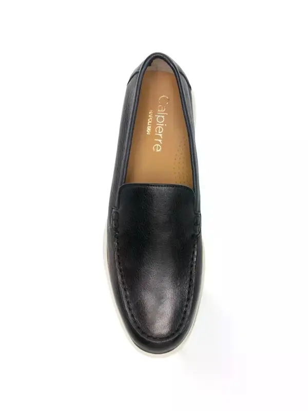CALPIERRE Grained Leather Loafers