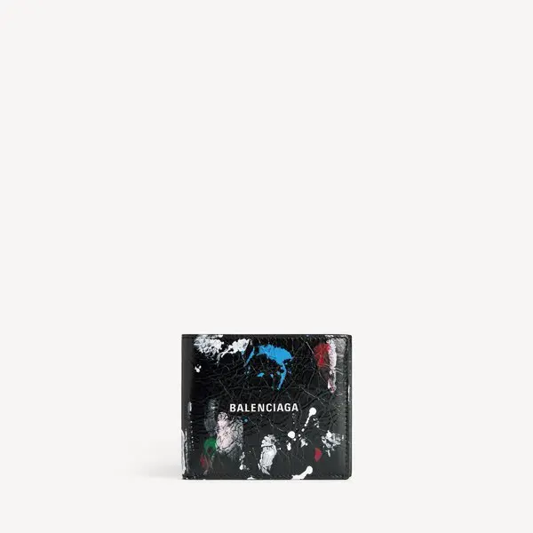 Balenciaga Cash Square Folded Wallet - Black
